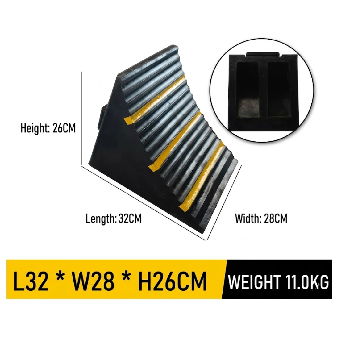 Buy H/D Rubber Wheel Choke For Trailer 320mm x 280mm x 260mm | Black ...