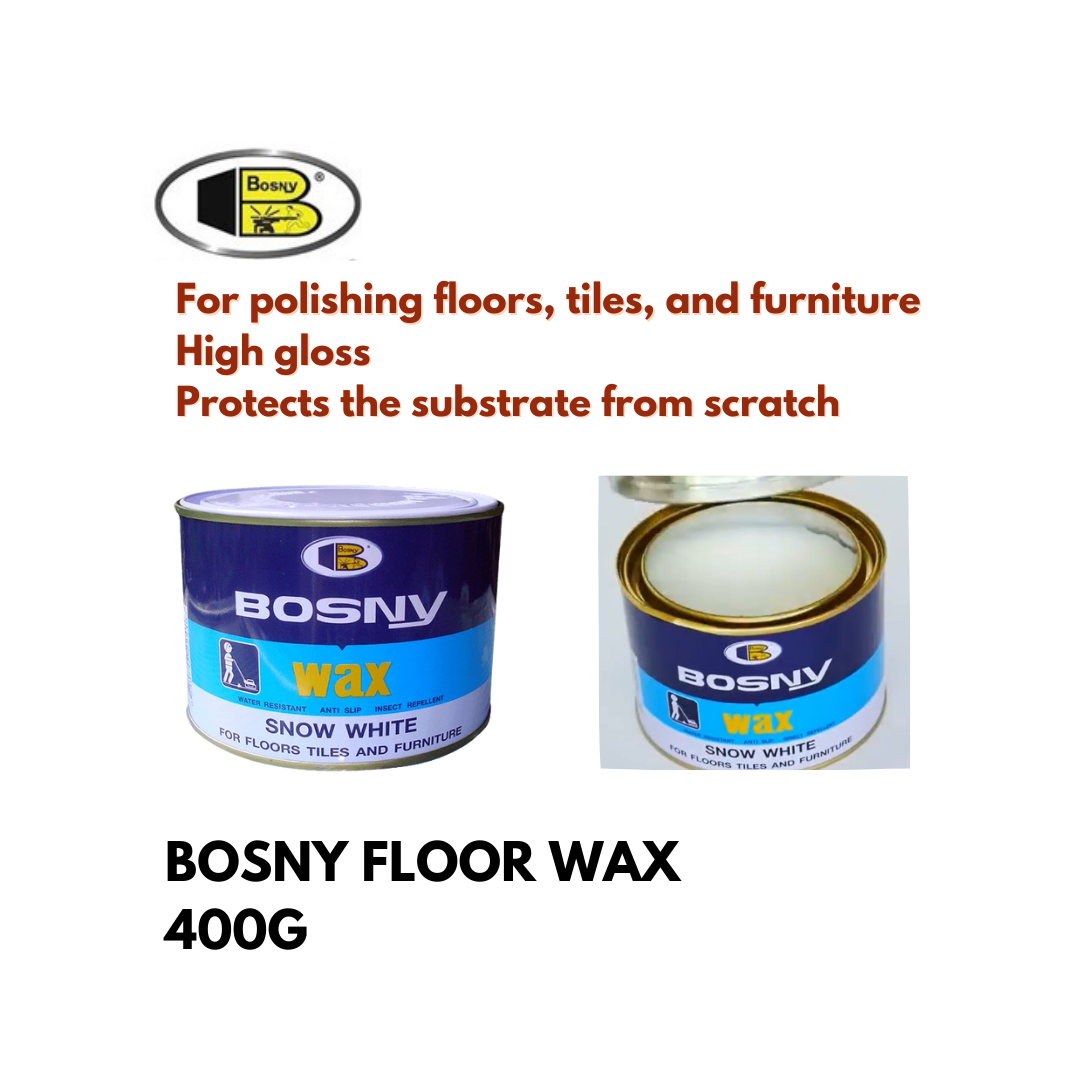 Buy BOSNY Floor Wax 400g, Snow White paste for polishing Floor Tiles ...