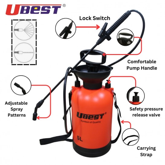 Buy U-BEST 3ltr Pressure Sprayer / Garden Sprayer. C/W Carrying Strap ...