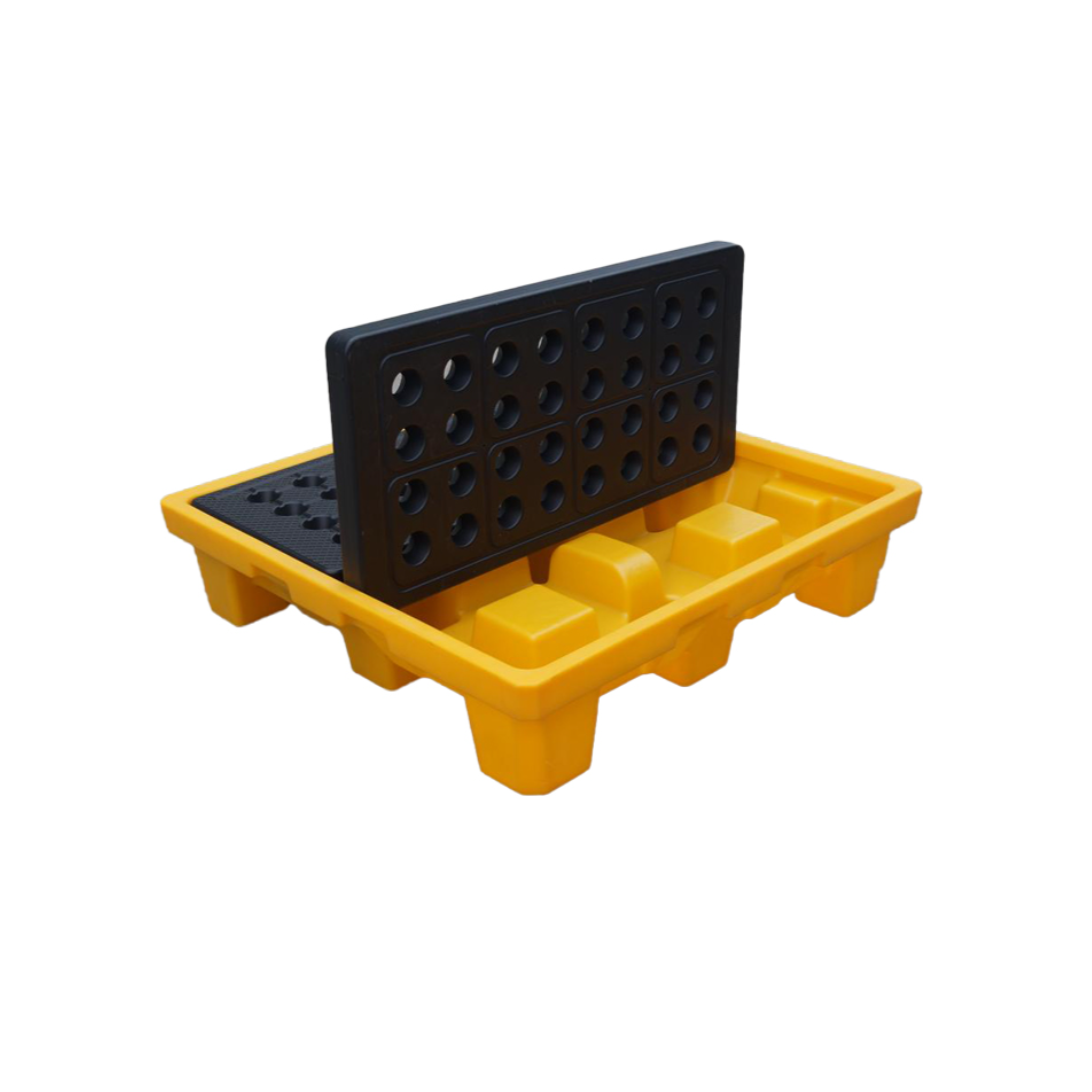 Buy 4 Drum Spill Pallet fitted with Drain Plug. 4 Way Entry Forklift ...