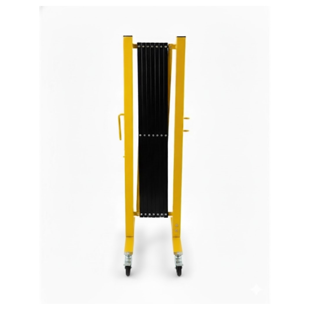 Buy Steel Expandable Safety Barrier with Brakes on Wheels 3.5M (Yellow ...