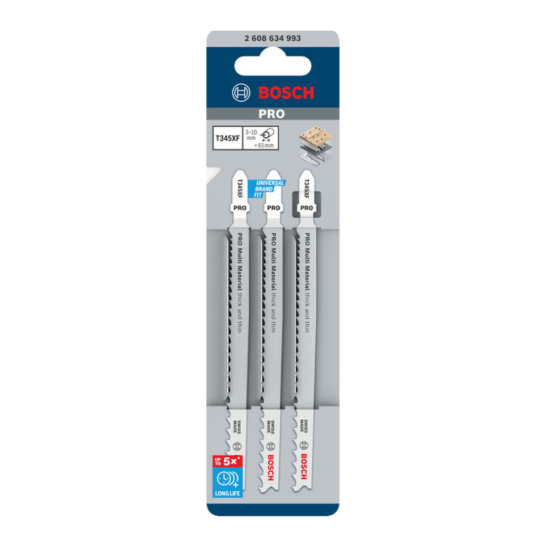 Buy BOSCH T345XF Jigsaw Blade Pro Multi Material Thick & Thin | BIM ...